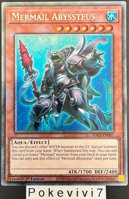 Carte YU-GI-OH! MERMAIL ABYSSTEUS RA03-EN007 PSR NEUF | eBay