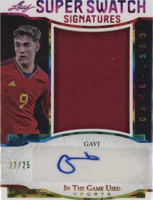 2024 Leaf in the Game Used Sports - Super Swatch Signatures Gavi #SWS ...