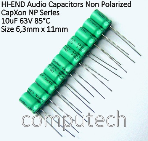 10 pezzi Condensatori Bipolare 10uF 63V 85°C CAPXON NP Serie Audio ...