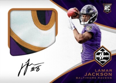 2018 Limited Lamar Jackson Rookie Patch Auto RPA RC NFL Blitz Digital ...