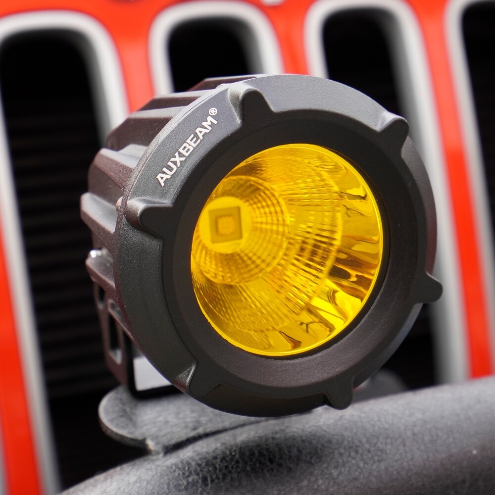 LED Motorcycle Headlights Driving Fog Spot Lights White Amber Strobe ...