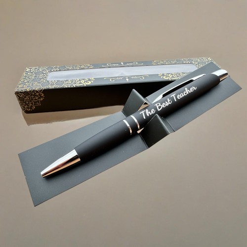 Engraved Metal Pen Gift Teacher Pens Personalised Blue Ink Custom Pen ...