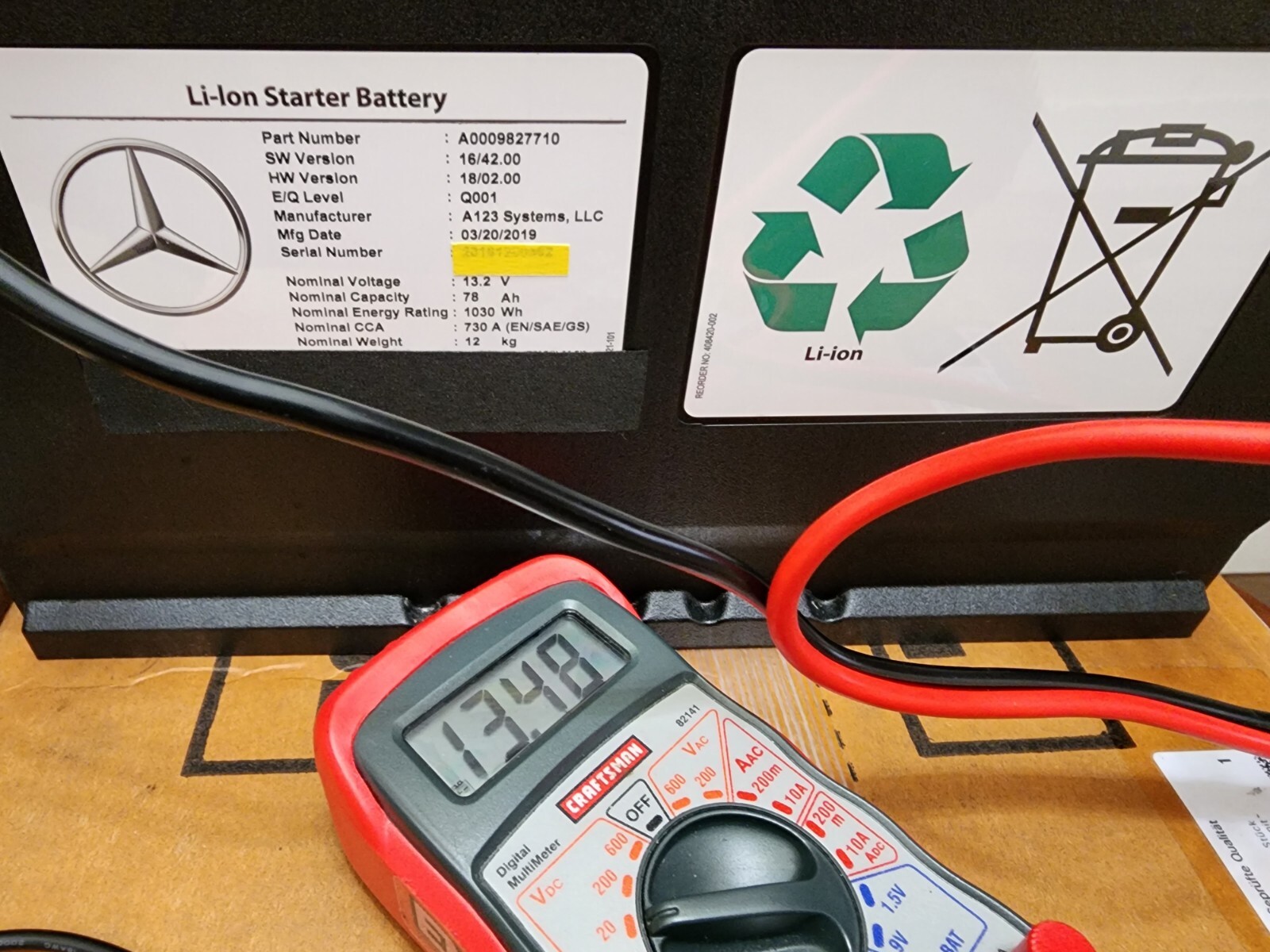 Mercedes-Benz MERCEDES-AMG Lithium Ion STARTER BATTERY A0009826925 ...