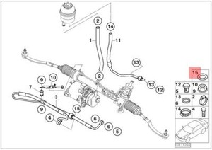 Genuine Mini Cooper 2002 - 2008 5 Power Steering Hose O-Rings (8 X 2 mm ...