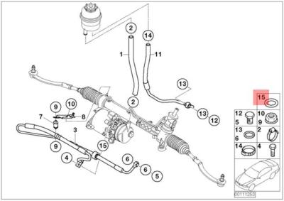 Genuine Mini Cooper 2002 - 2008 5 Power Steering Hose O-Rings (8 X 2 mm ...