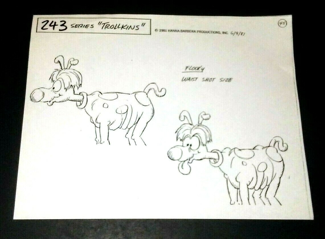 Hanna-Barbera TROLLKINS 1981 Production Studio Copy FLOOKY Model Sheet ...