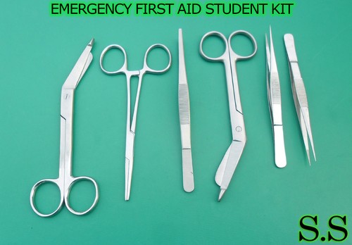 6 PCS EMERGENCY FIRST AID STUDENT KIT SURGICAL FORCEPS | eBay