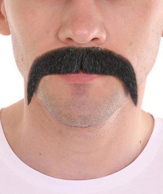 Men's Fake Fu Manchu Style Moustache Set, Black Cosplay Facial Hair | eBay