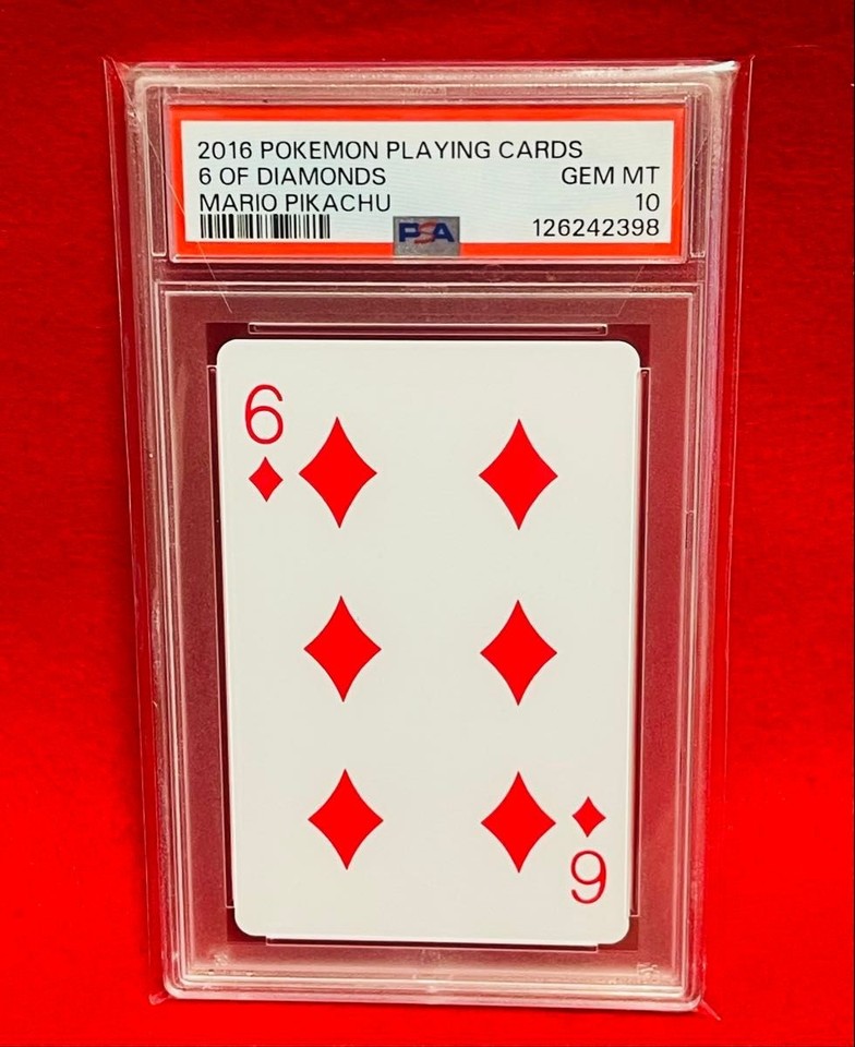 10 Pokemon Nintendo 2016 Mario Pikachu Playing Cards Diamond 6 10 No ...