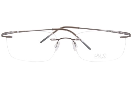 Pure Airlock Element 200 033 Titanium Eyeglasses Frame Gunmetal Rimless ...
