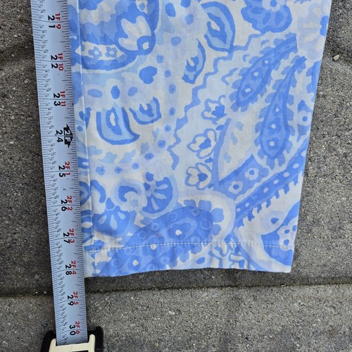 Talbots Relaxed Chinos 12 Blue Paisley Cropped Pants | eBay