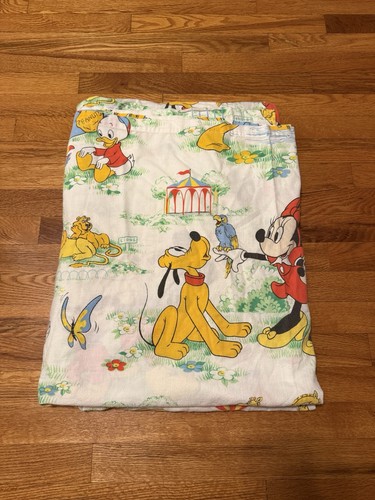 80s Disney Flat Sheet Goofy Donald Duck bedding size twin cute unique ...