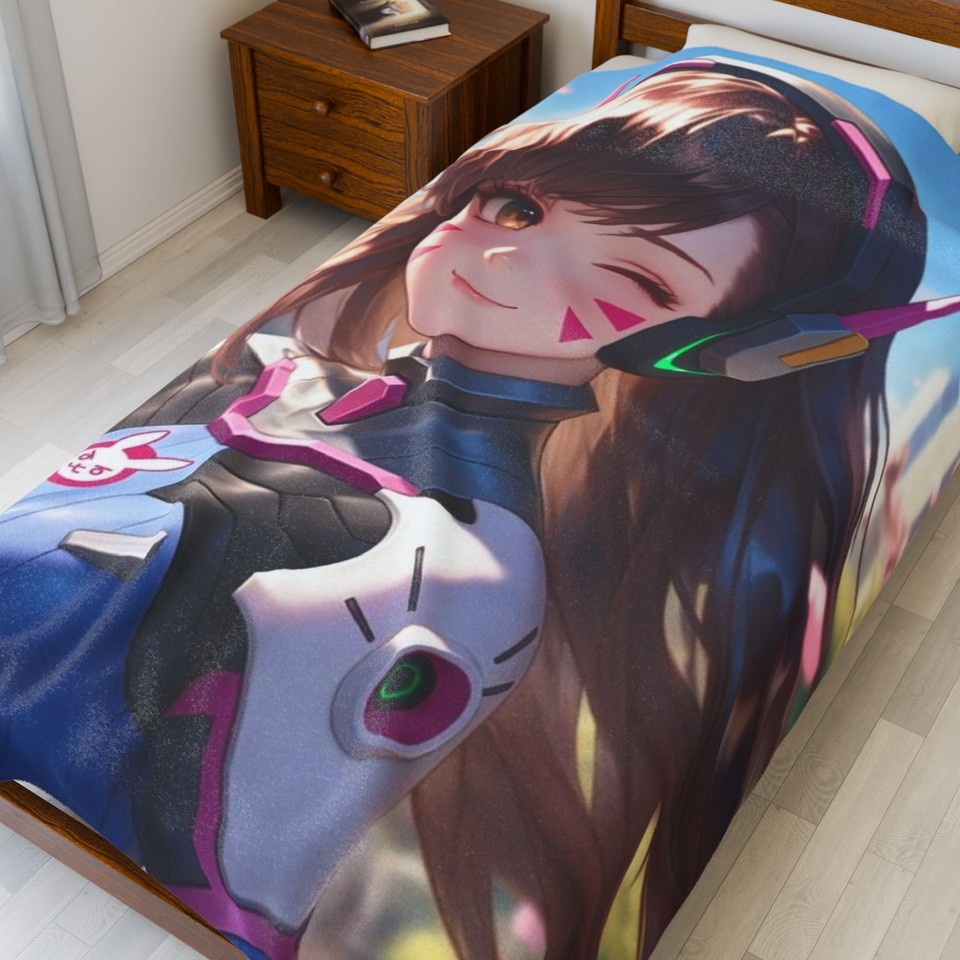D.VA Overwatch Fleece Blanket Gift For Fan, For Friends V35 | eBay