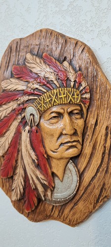 Vintage Cigar Store Indian wall display. Excellent condition with super ...