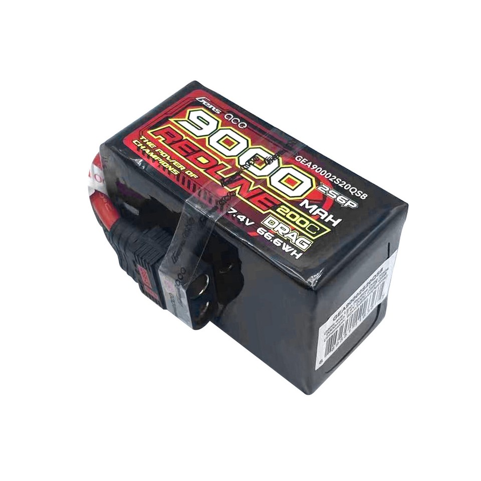 Gens Ace Redline 9000mAh 7.4V 200C 2S6P Lipo Battery QS8 For TRA/TRX ...