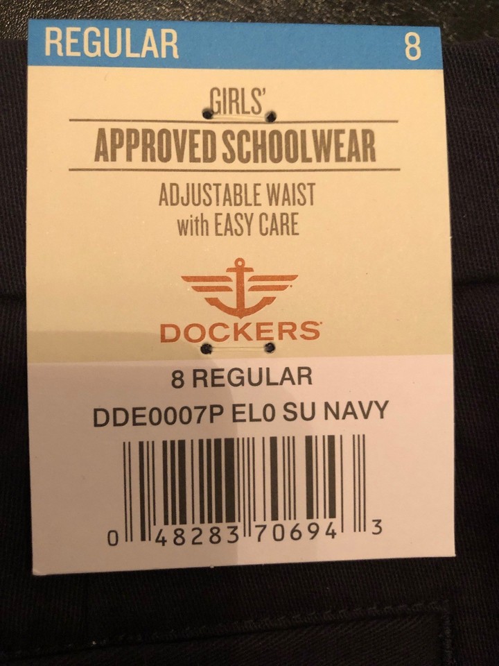 New Dockers Girls Schoolwear Stretch Skinny Bermuda Shorts Size 8 ...