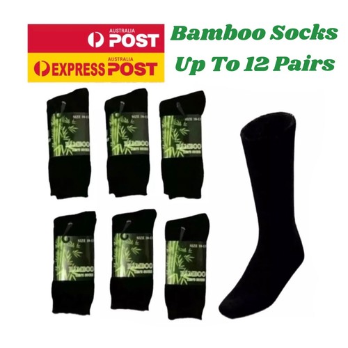 Bamboo Socks Black Heavy Duty Extra Thick Work Men Comfy Sock BULK | eBay