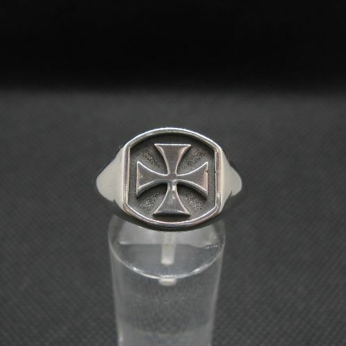 Genuine Sterling Silver Men Ring Maltese Cross Solid Stamped 925 ...