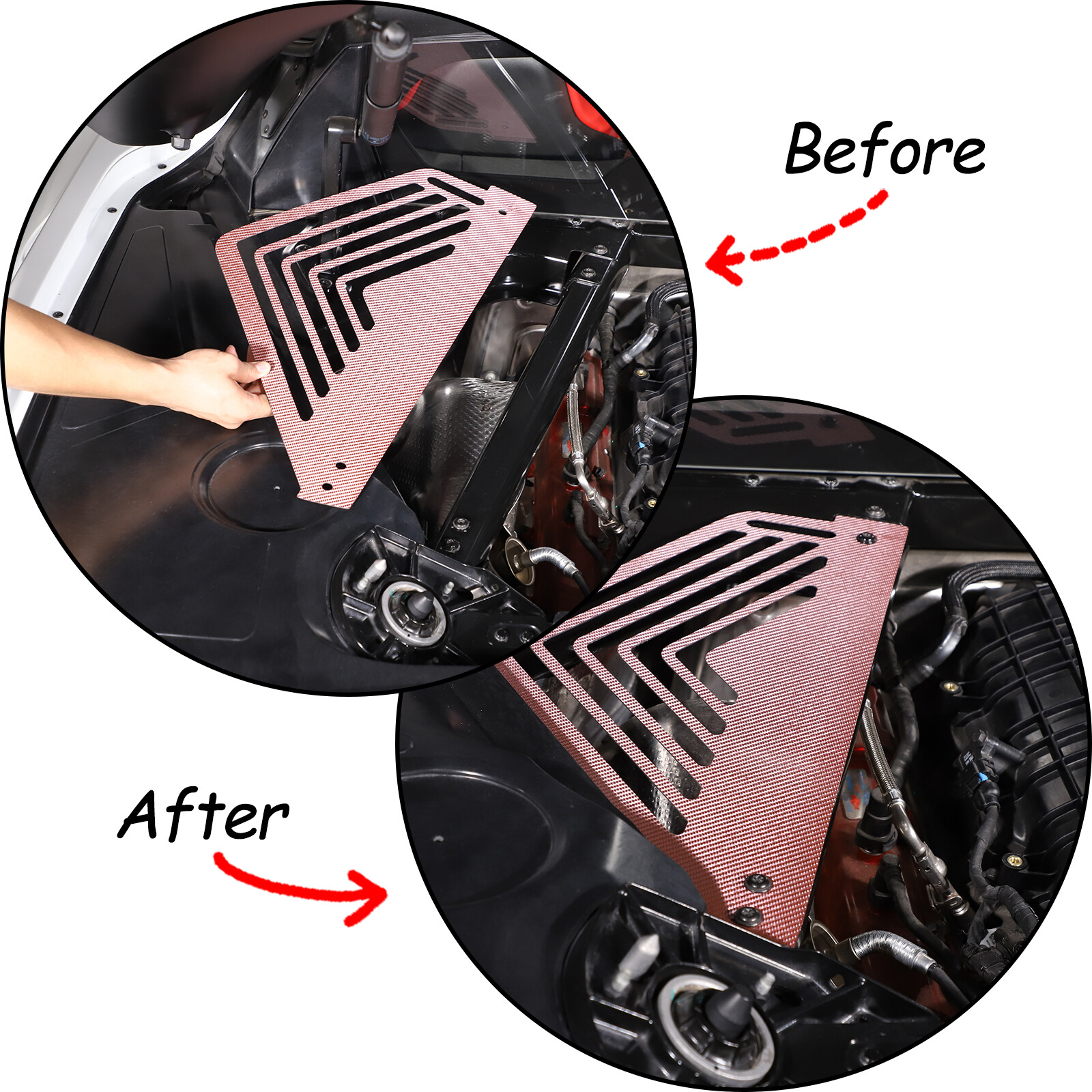 Pink Carbon Fiber Engine Compartment Side Protection Trim For Corvette ...