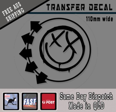 blink 182 Band style Black Sticker car laptop window 110mm wide pop ...