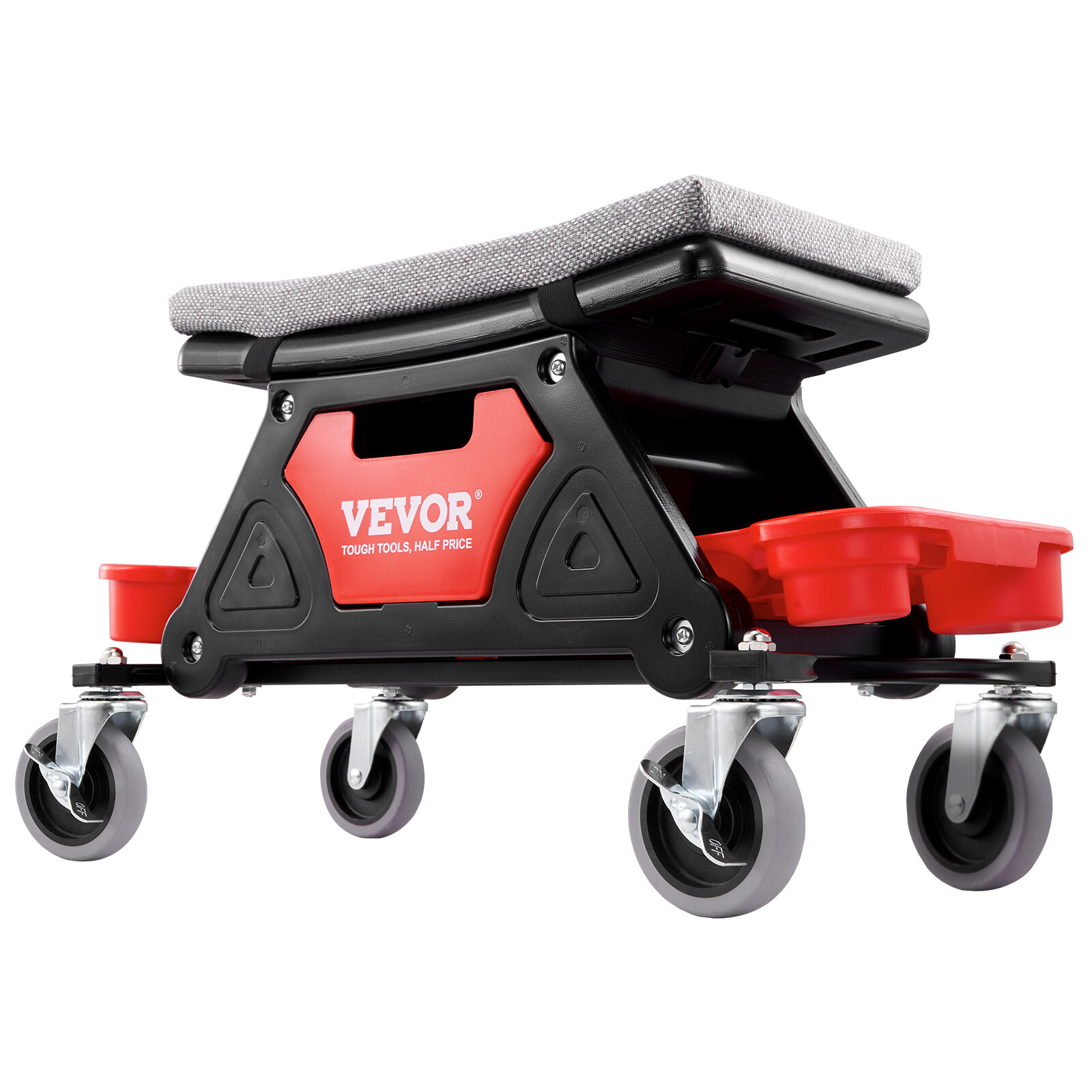 VEVOR Mechanic Stool Creeper Seat 300lb Rolling Shop Stool with Tool ...