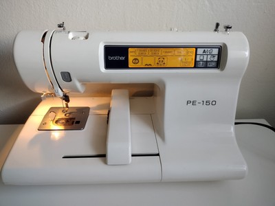 Brother PE-150 Sewing Machine White Computerized Auto Threading NO ...