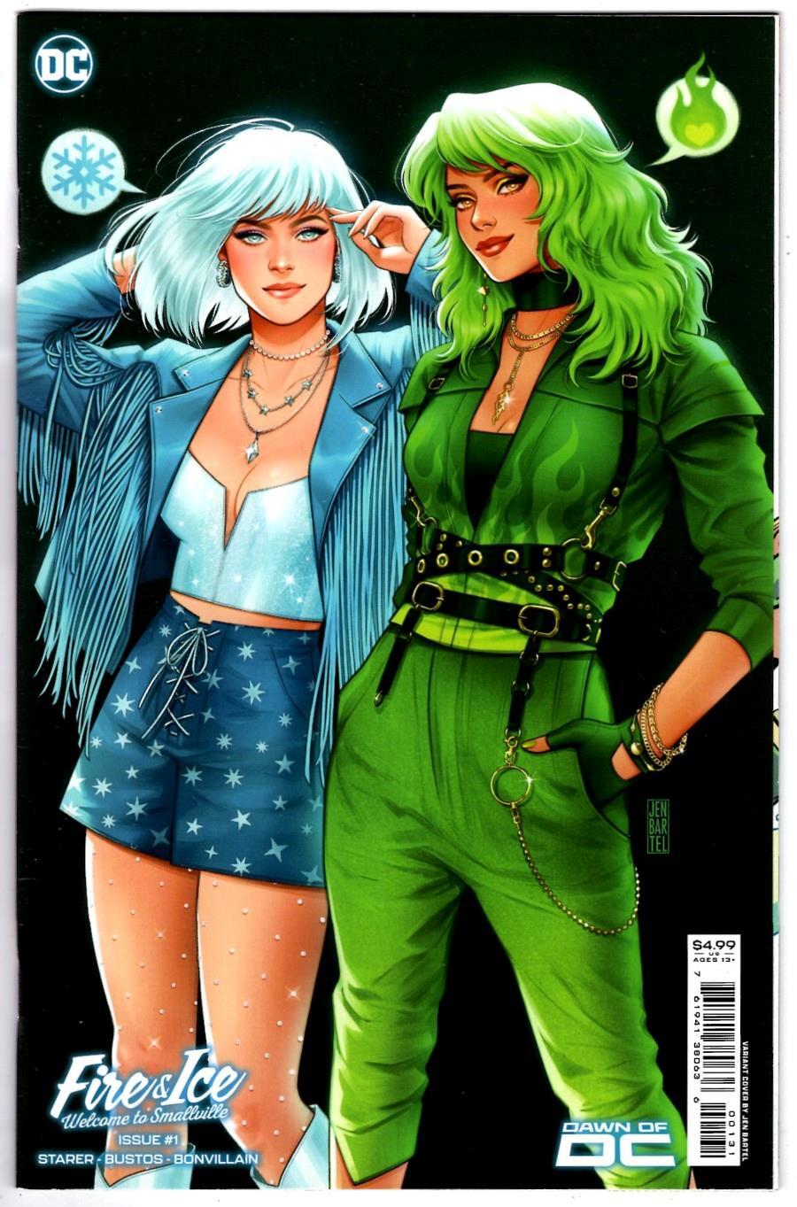 FIRE & ICE #1 VARIANT JEN BARTEL CARD STOCK WELCOME TO SMALLVILLE DAWN ...
