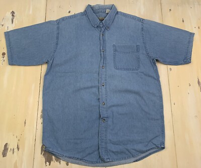 FORUM CLASSICS - Vtg 1990s Blue Jean Denim Button-Up Skate Dad Shirt ...