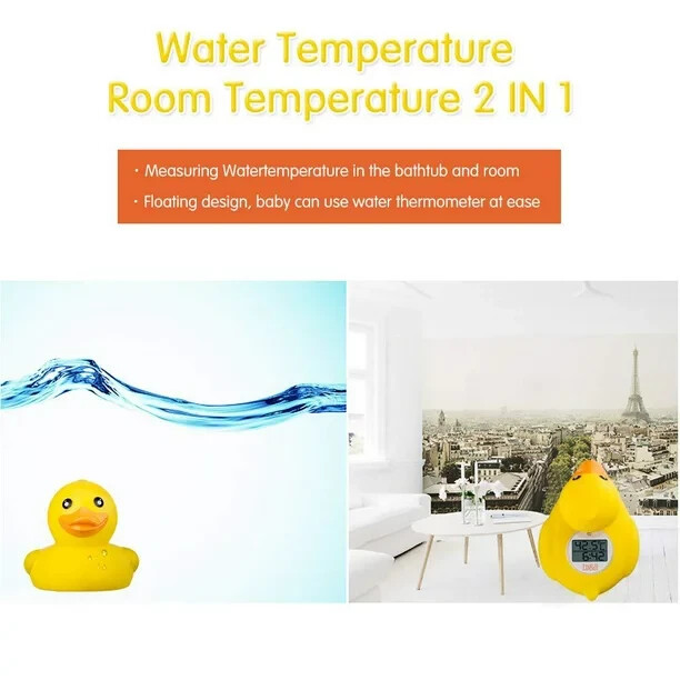Rubber Ducky Bath Thermometer & Yellow Duck Bath Toy - - BPA Free - NEW ...