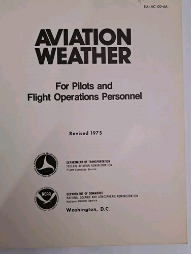 Aviation Weather & Aviation Weather Services FAA Books 1975 Originals ...