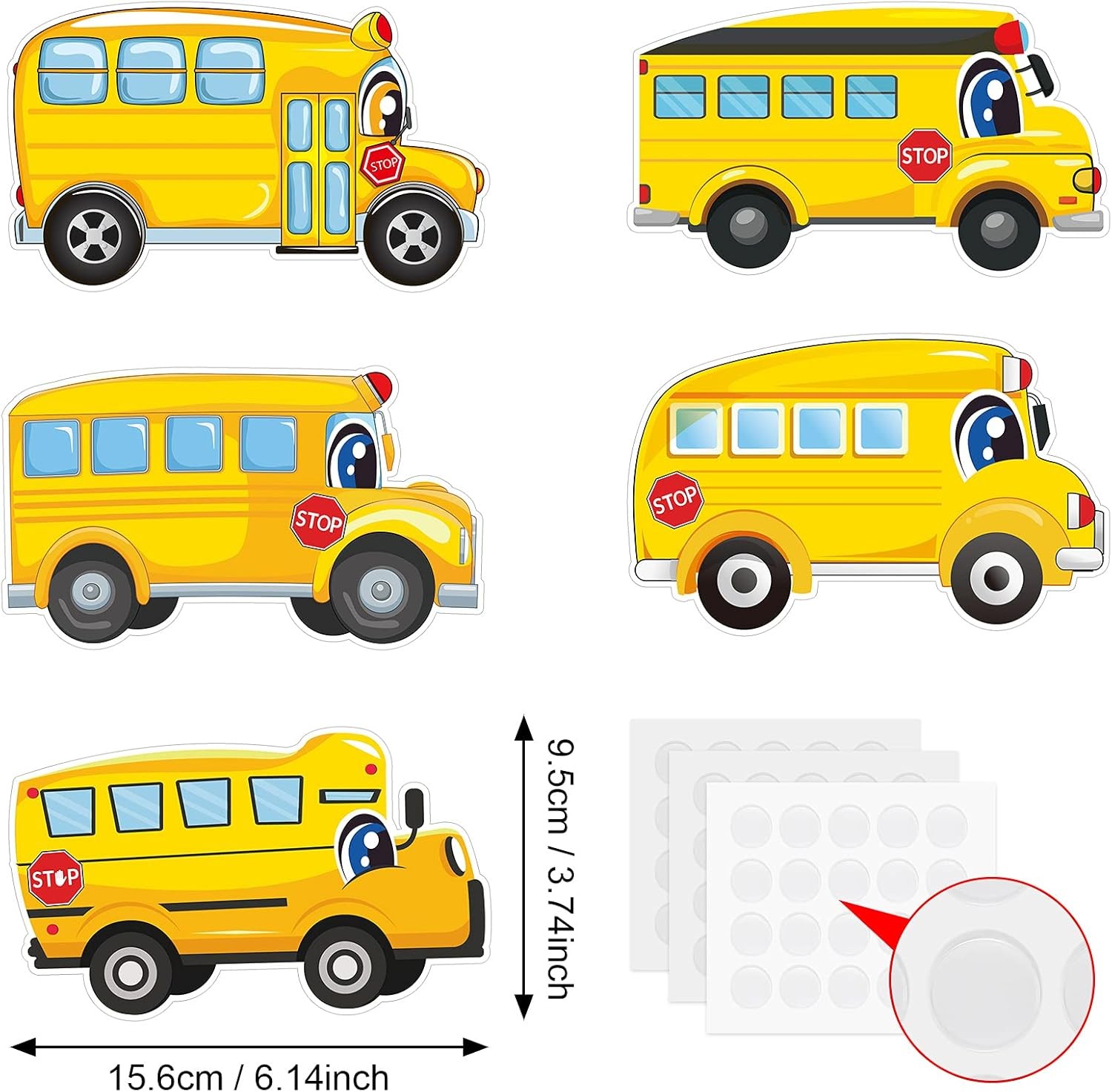 Zonon 45 Pieces Colorful School Bus Cut-Outs Accents 6.1 x 3.8 inch ...