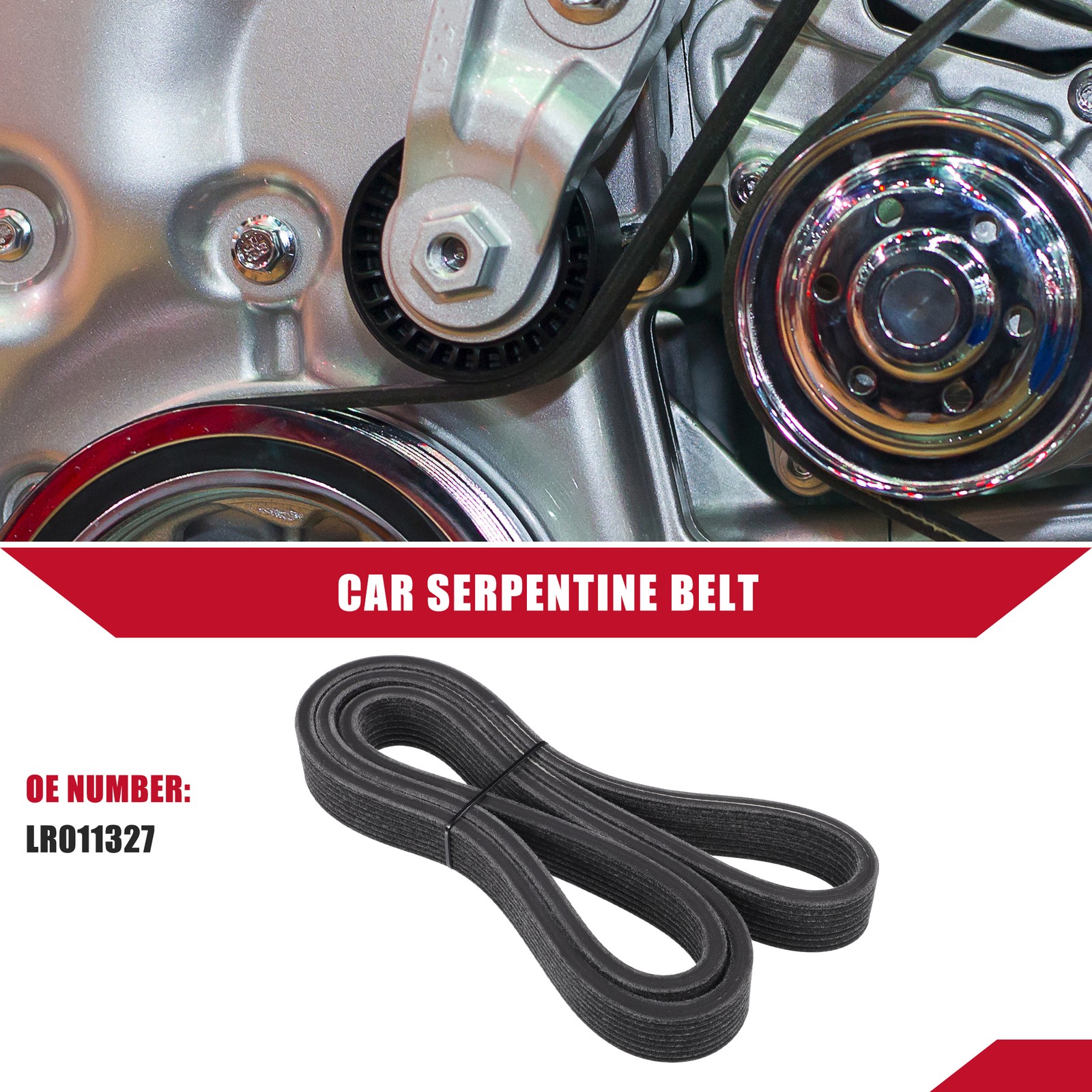 Car Serpentine Belt No.LR011327 for Land Rover LR4 2014-2016 EPDM 1 Pcs ...