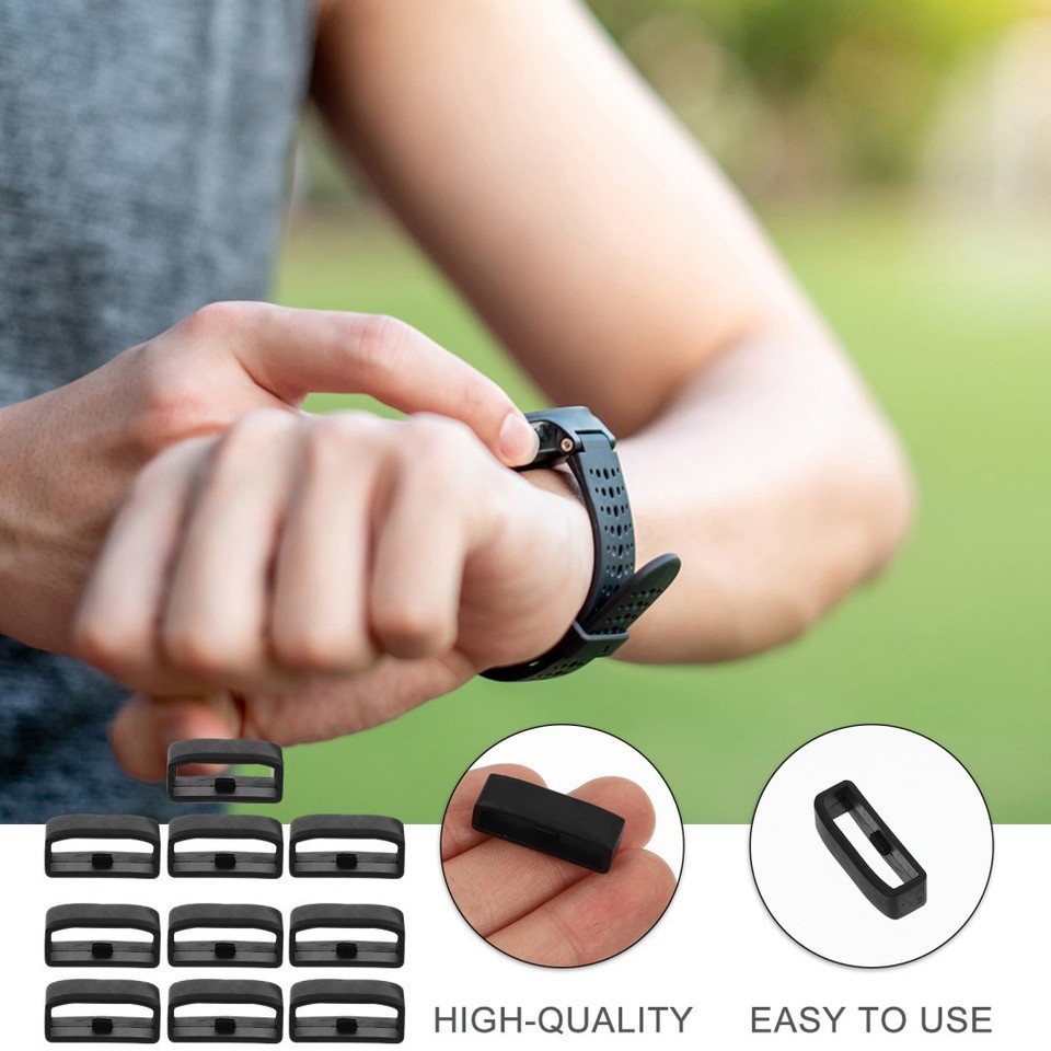 10 Pcs Watch Band Clamp Keeper Rubber Loop for Strap Watchband Buckle ...