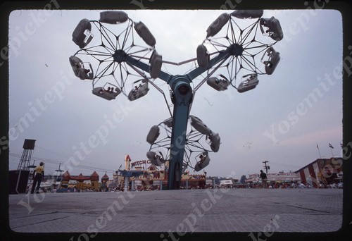 sl83 Original slide 1983 Amusement park Tri star ride 420a | eBay