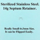 2PCS ALMOST INVISIBLE Clear & SMALLEST STEEL 14g SEPTUM Sterilized ...