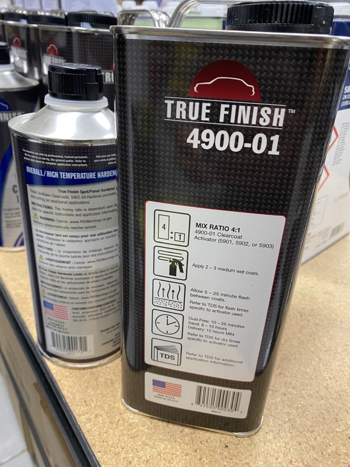 TRUE FINISH 4900-01 4:1 HIGH GLOSS URETHANE CLEAR COAT GALLON Kit! W ...