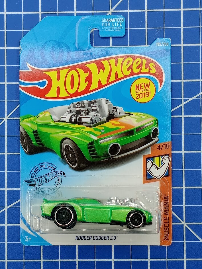 Hot Wheels Muscle Mania GREEN Rodger Dodger 2.0 #195 4/10 FYF88 HW Car ...