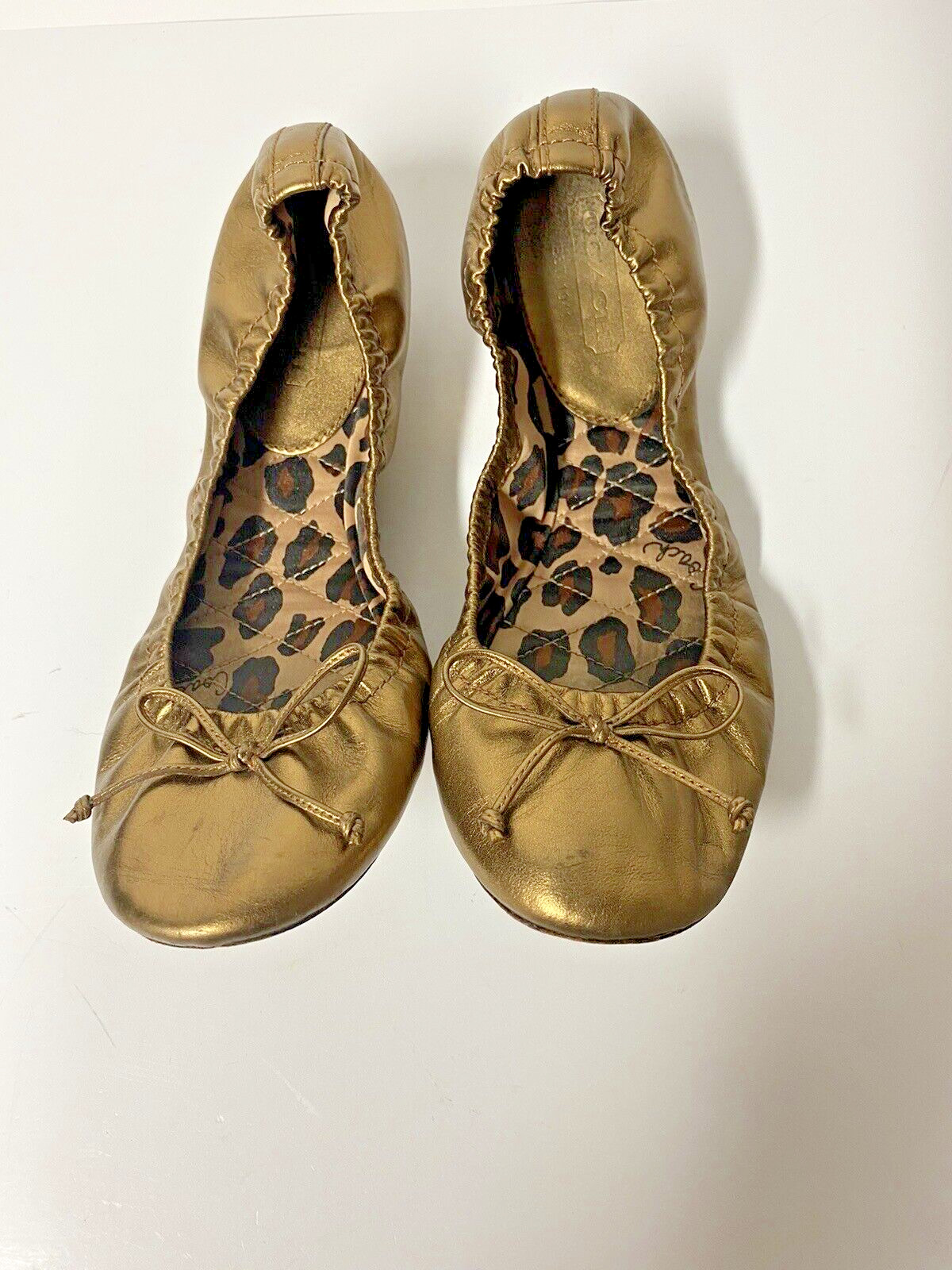 Coach Womens Jilly Metallic Gold Ballet Logo Flat Sho… - Gem