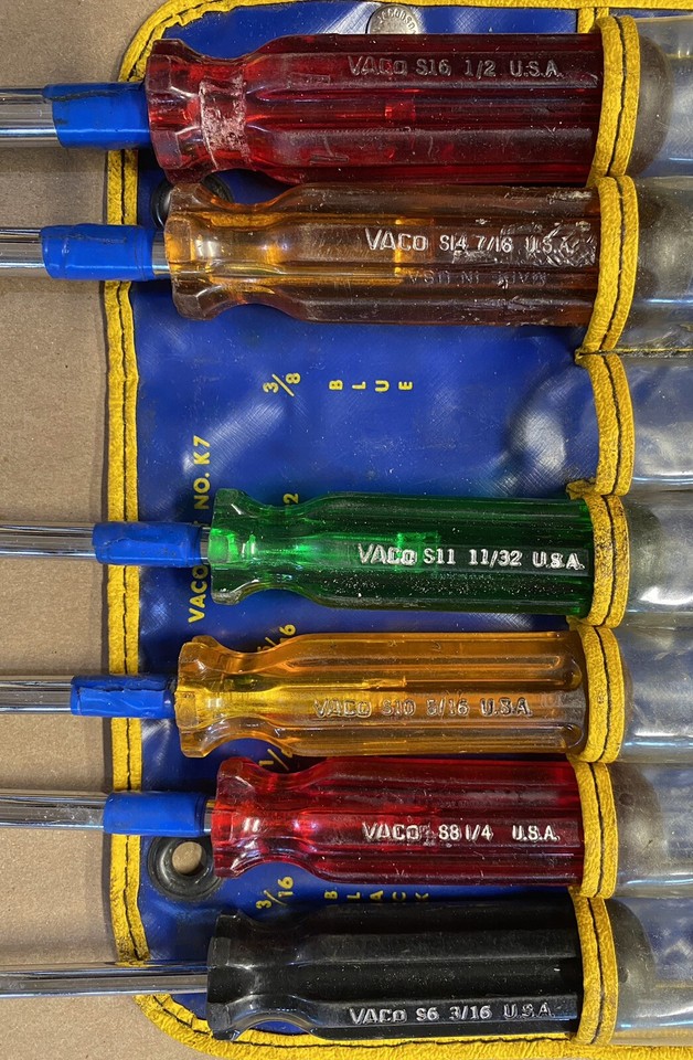 Two Partial Vaco Nut Driver Sets with Vinyl Cases (Pre-Owned) 11 Nut ...