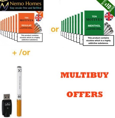 10 Motives Tobacco and Menthol Cartridges | Opt Starter Kit inc | Ten ...