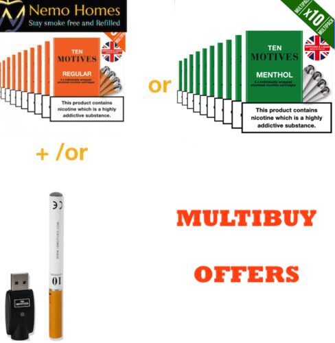 10 Motives Tobacco and Menthol Cartridges | Opt Starter Kit inc | Ten ...