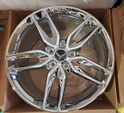 Original Corvette C7 REAR Chrome OEM 20" Wheels Rims Stock Stingray ...