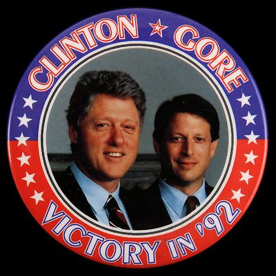 1992 Bill Clinton Al Gore Victory in 92 3" Presidential Campaign ...