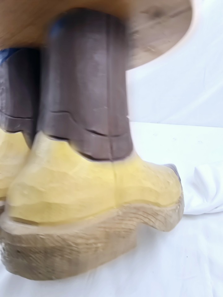 Doug Amidon Hand Carved Cowboy Boot Stool 16x14" | eBay