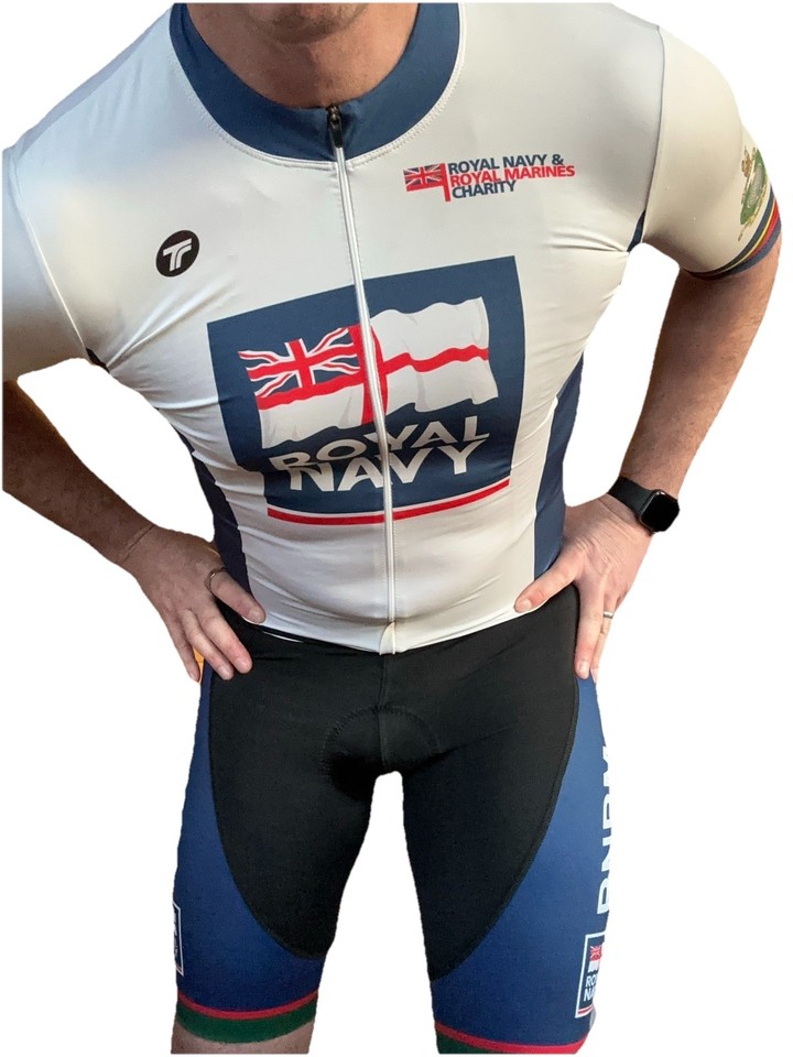 ROYAL NAVY & MARINES CYCLING BIB SHORTS AND JERSEY (LYCRA) | eBay UK