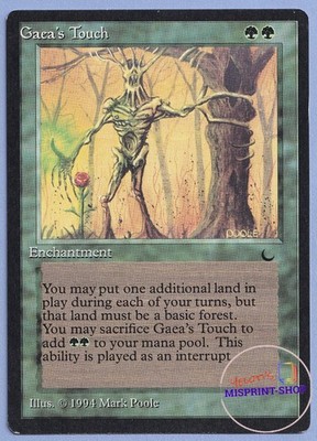 Gaea's Touch MTG MISPRINT Text and casting cost shifted to the left | eBay