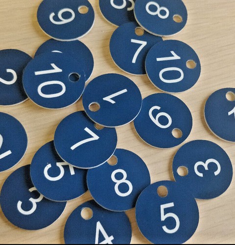 30 Laser Engraved Number 30mm Discs, Table, Tags, Locker, Pub ...