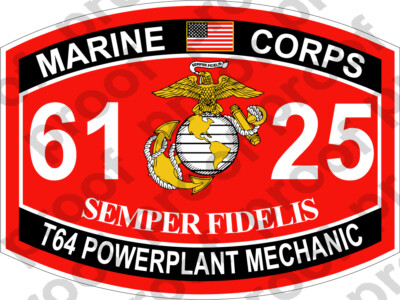 STICKER USMC MOS 6125 T64 POWERPLANT MECHANIC ooo USMC Lisc No 20187 | eBay