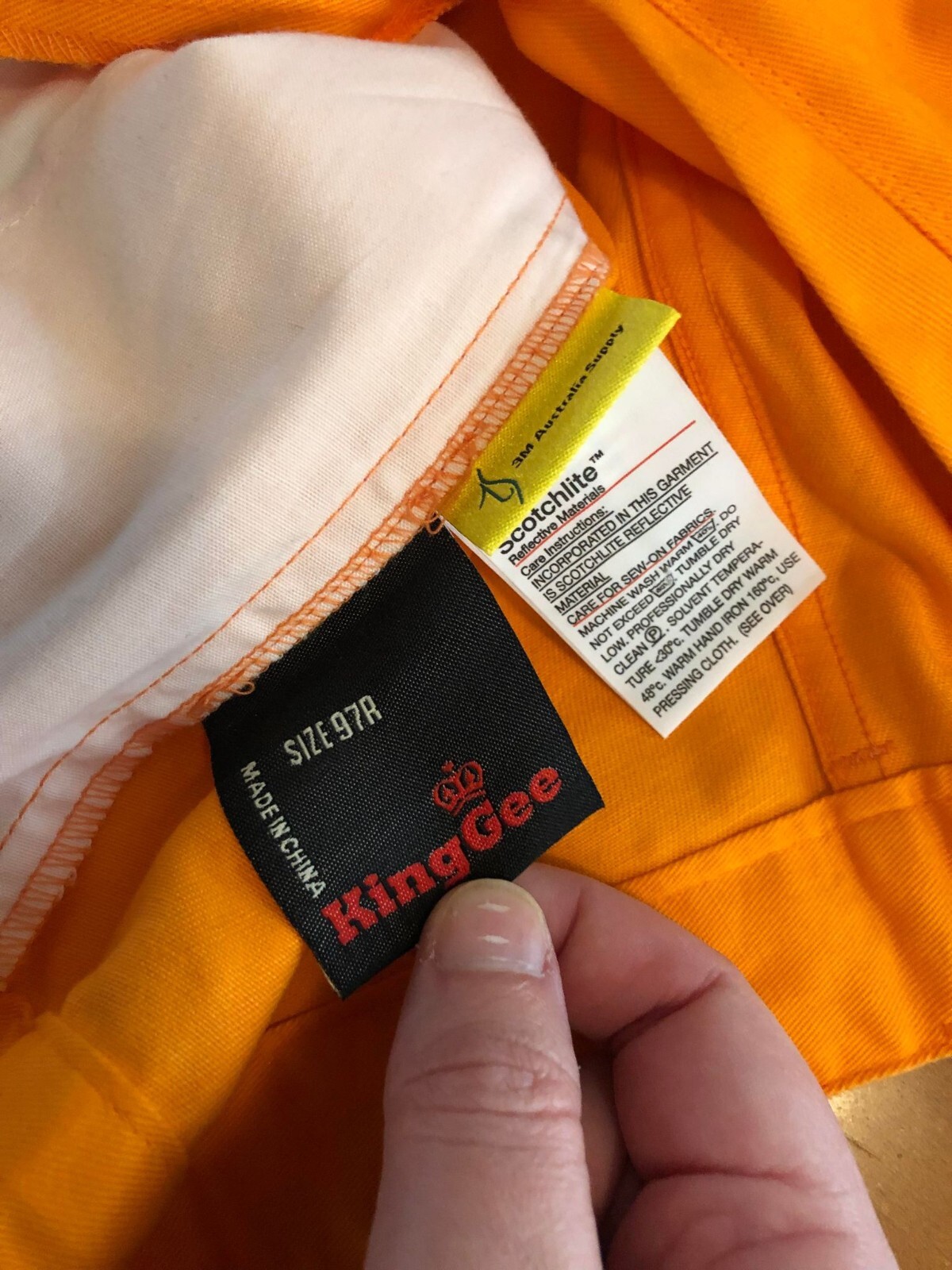 King Gee Mens Work Tradie Pants Trousers Size 92R Cotton Orange | eBay