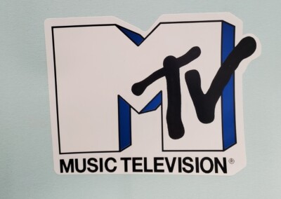 New MTV Vinyl Sticker Music Television 80's 90's 4" X 5.25" White /Blue ...